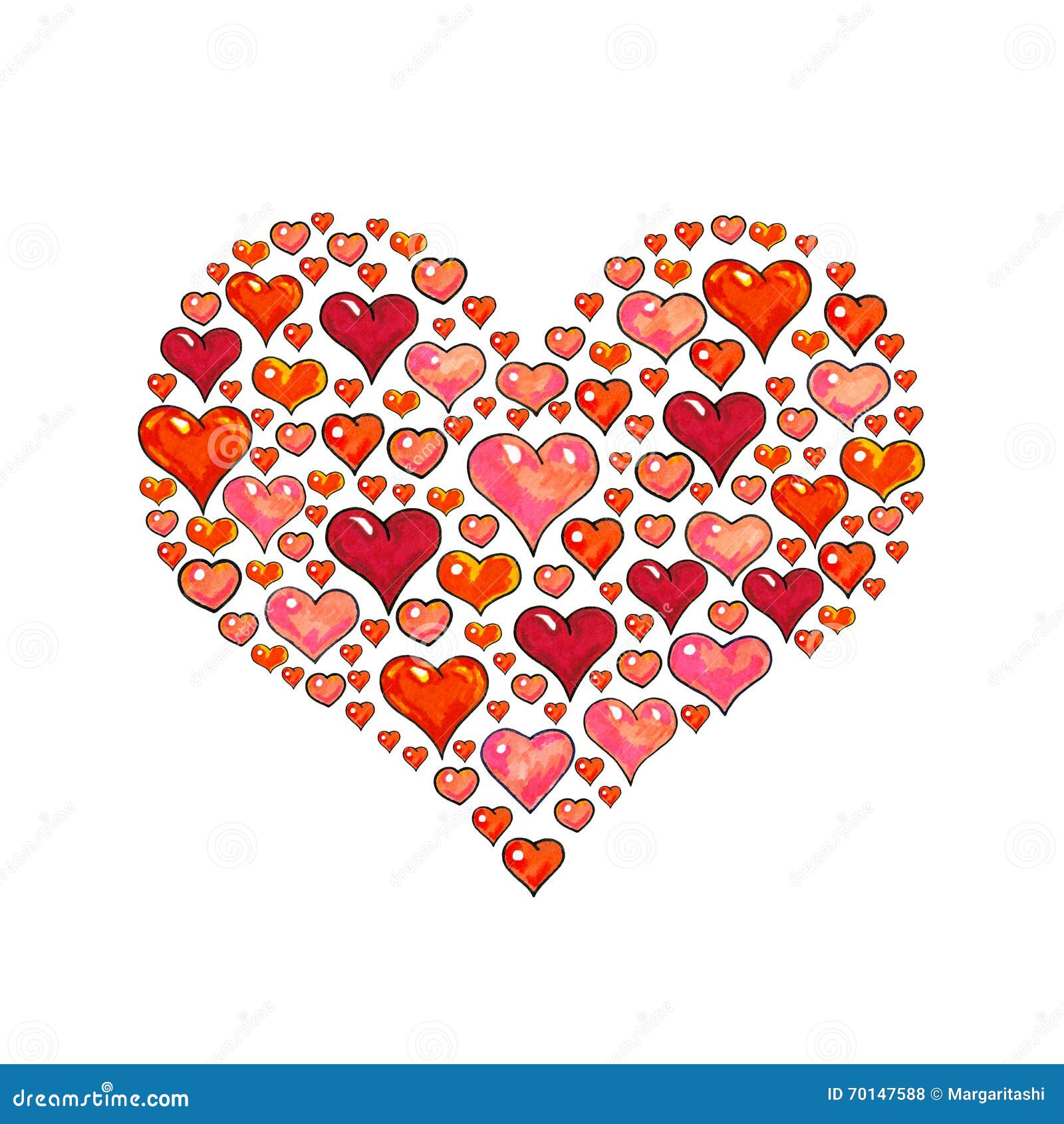 Hearts on a White Background. Element for Design Card. Animation ...