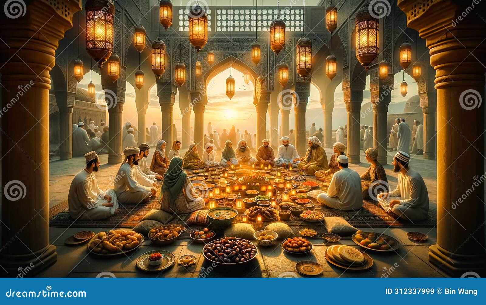 Heartwarming Depiction of a Traditional Ramadan Iftar Stock ...