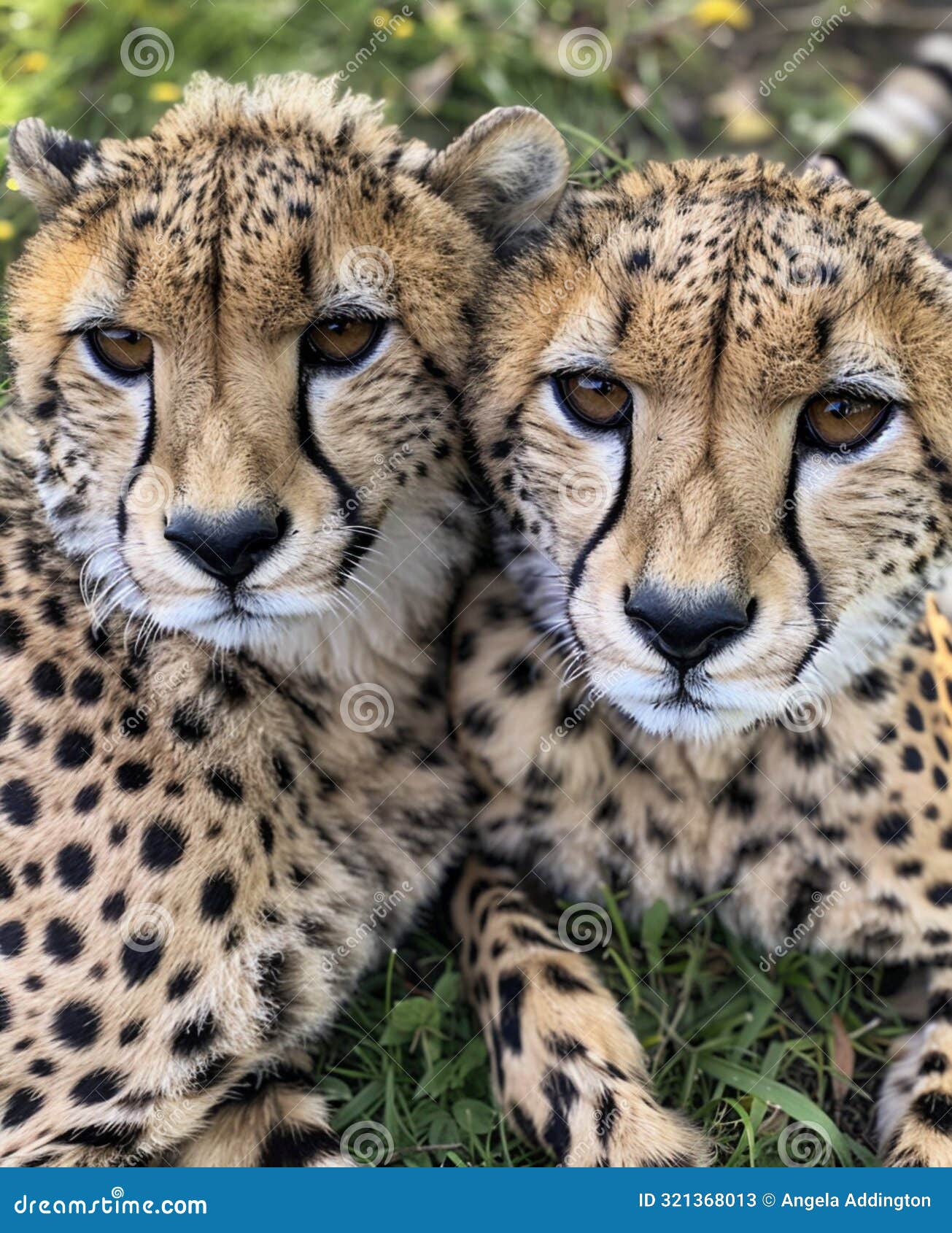 Sibling Cheetahs Resting Together Stock Image - Image of lion, together ...