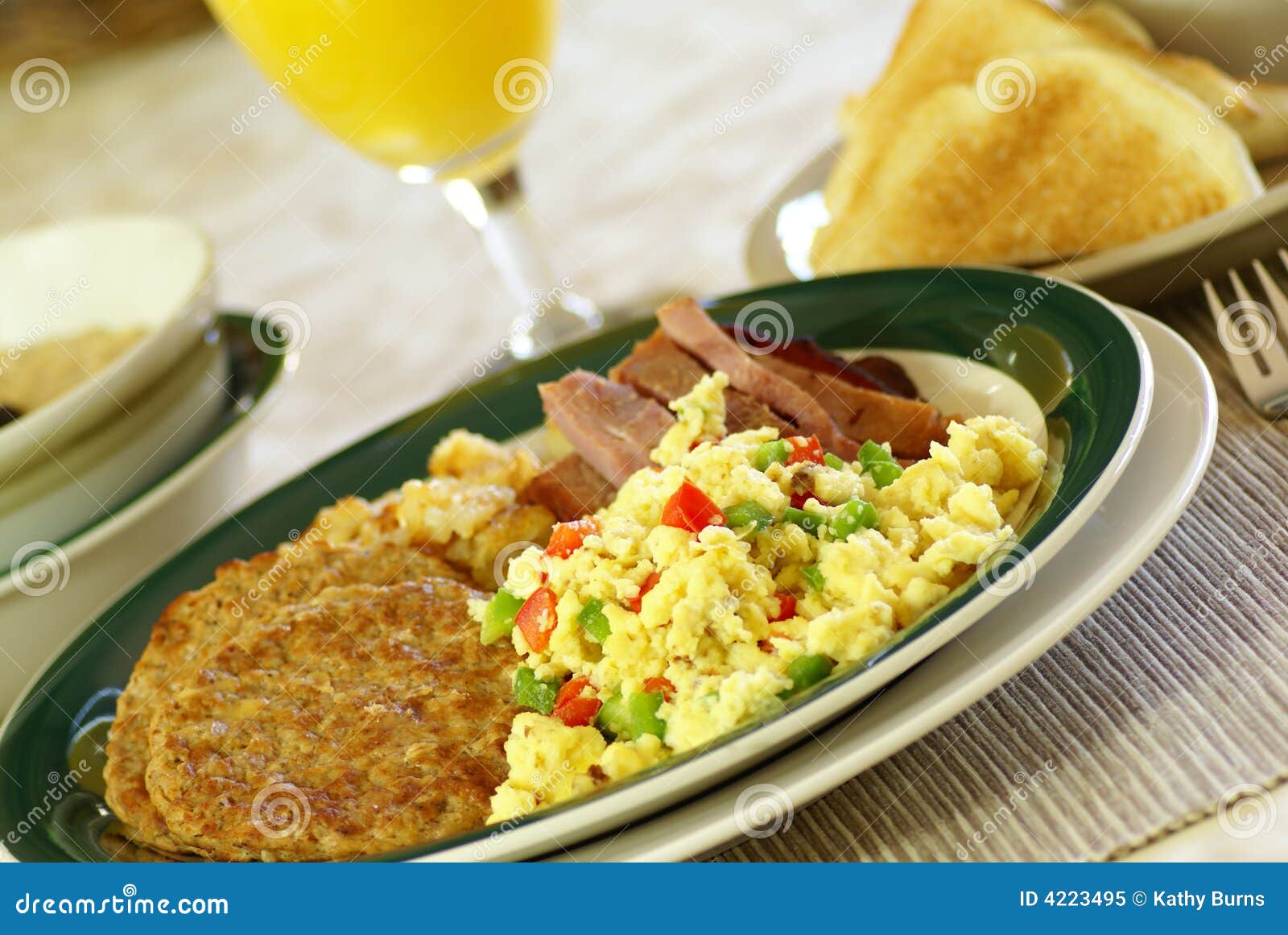Hearty Breakfast stock image. Image of tableware, oatmeal - 4223495
