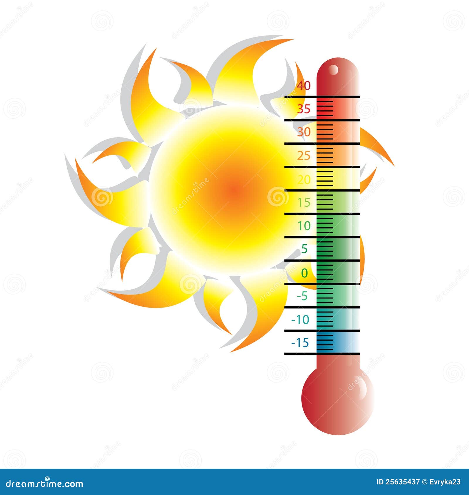Heat Alert Illustration with Sun Stock Vector - Illustration of rising ...