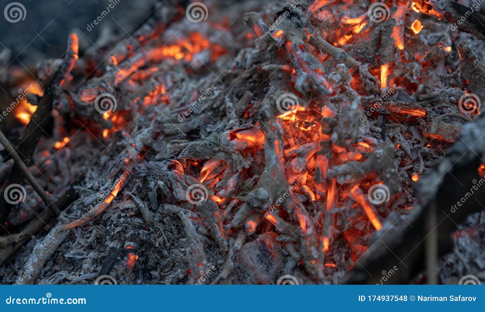 Heat from a Bonfire with Hot Coals Stock Photo - Image of flame ...