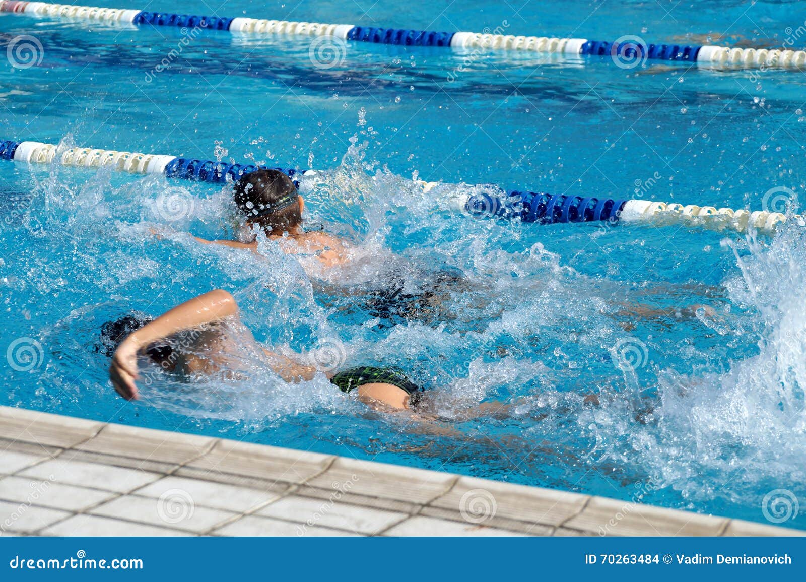 Heat of Children in the Swimming Pool Stock Photo - Image of divider ...