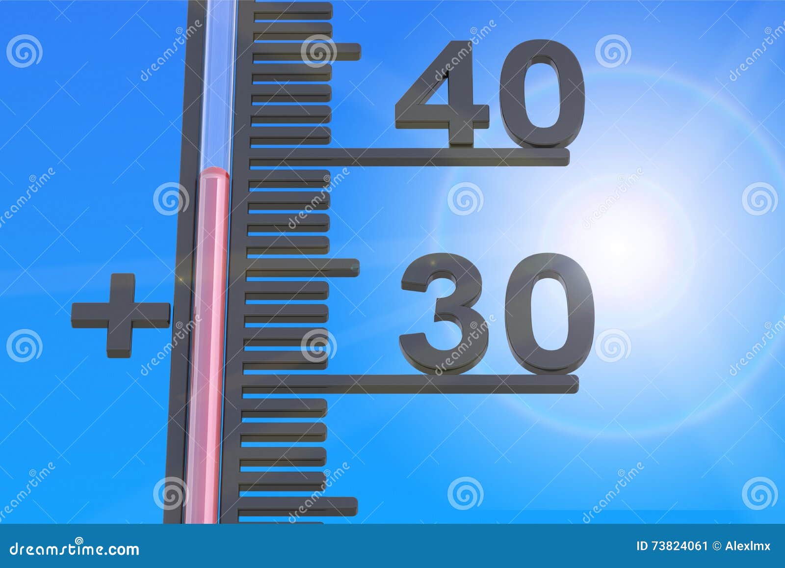 Heat Concept with Thermometer Stock Illustration - Illustration of ...