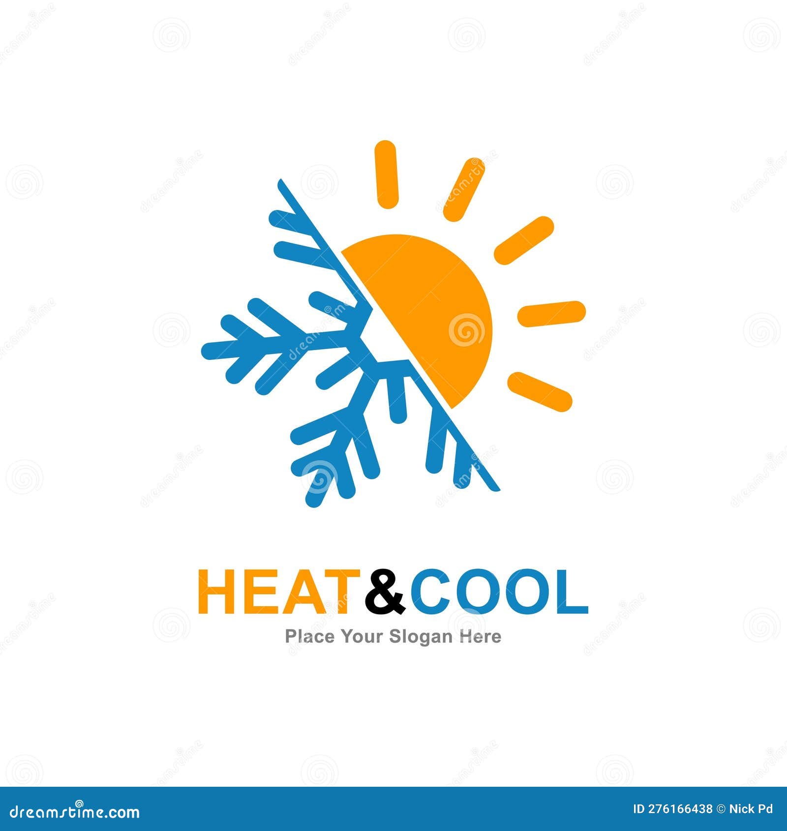 Heat and Cool Logo Vector Icon Stock Vector - Illustration of text ...
