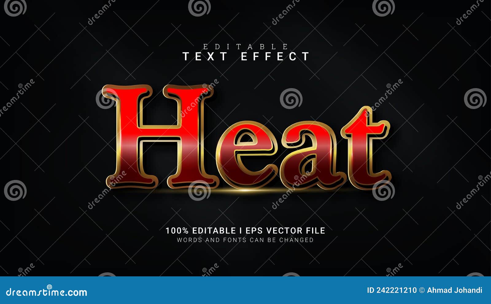 Heat Editable Text Effect Vector Illustration Stock Vector ...