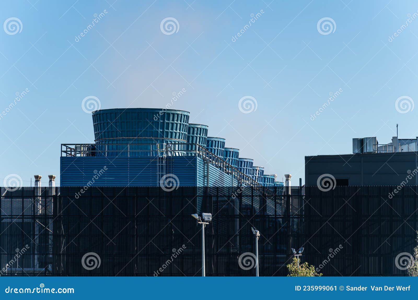 Chimneys of a Large Server Complex Stock Image - Image of cloud ...