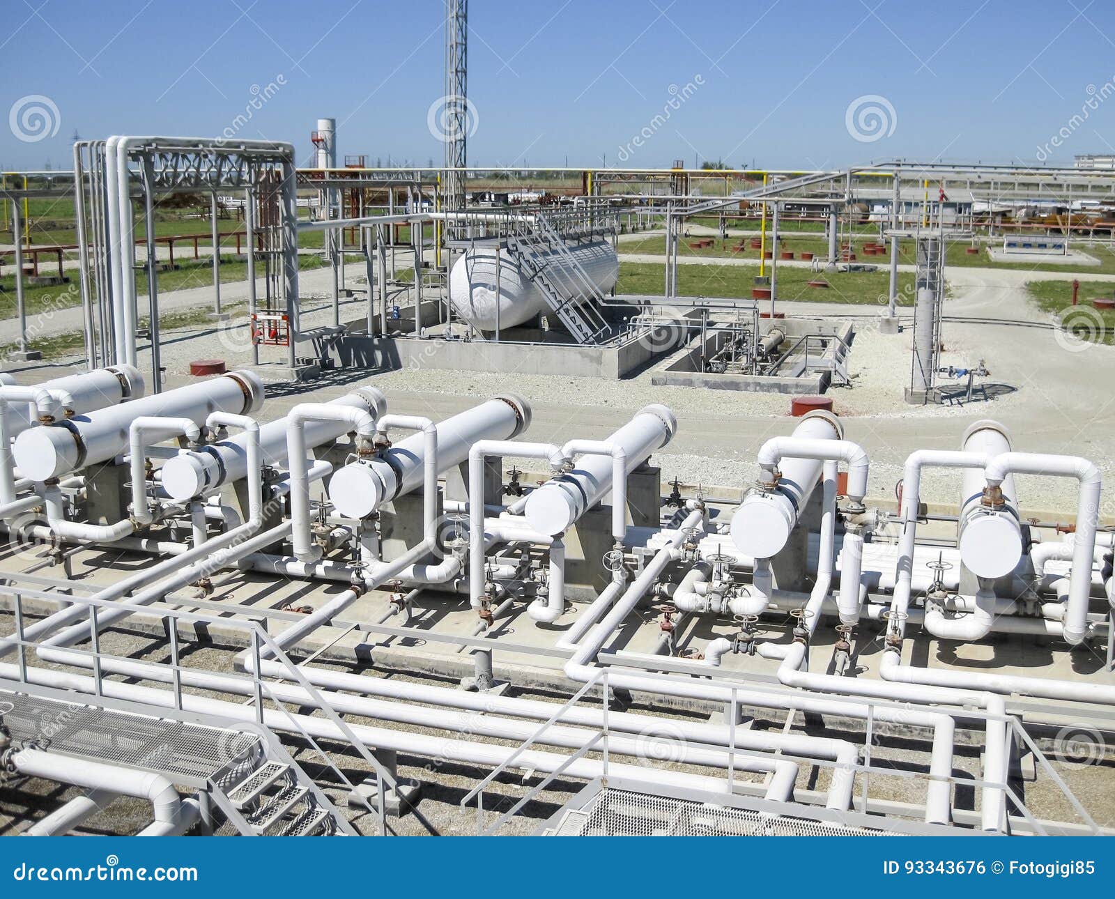 Heat Exchangers in a Refinery. the Equipment for Oil Refining Stock ...