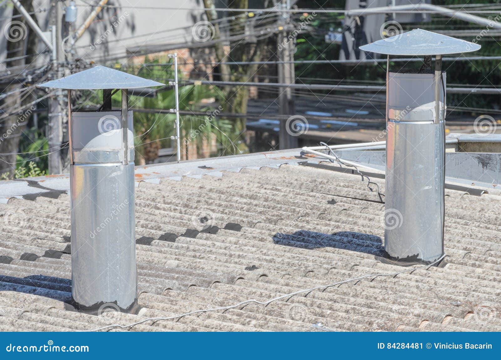Heat Extractor in the Restaurant Roof Stock Image - Image of gray ...