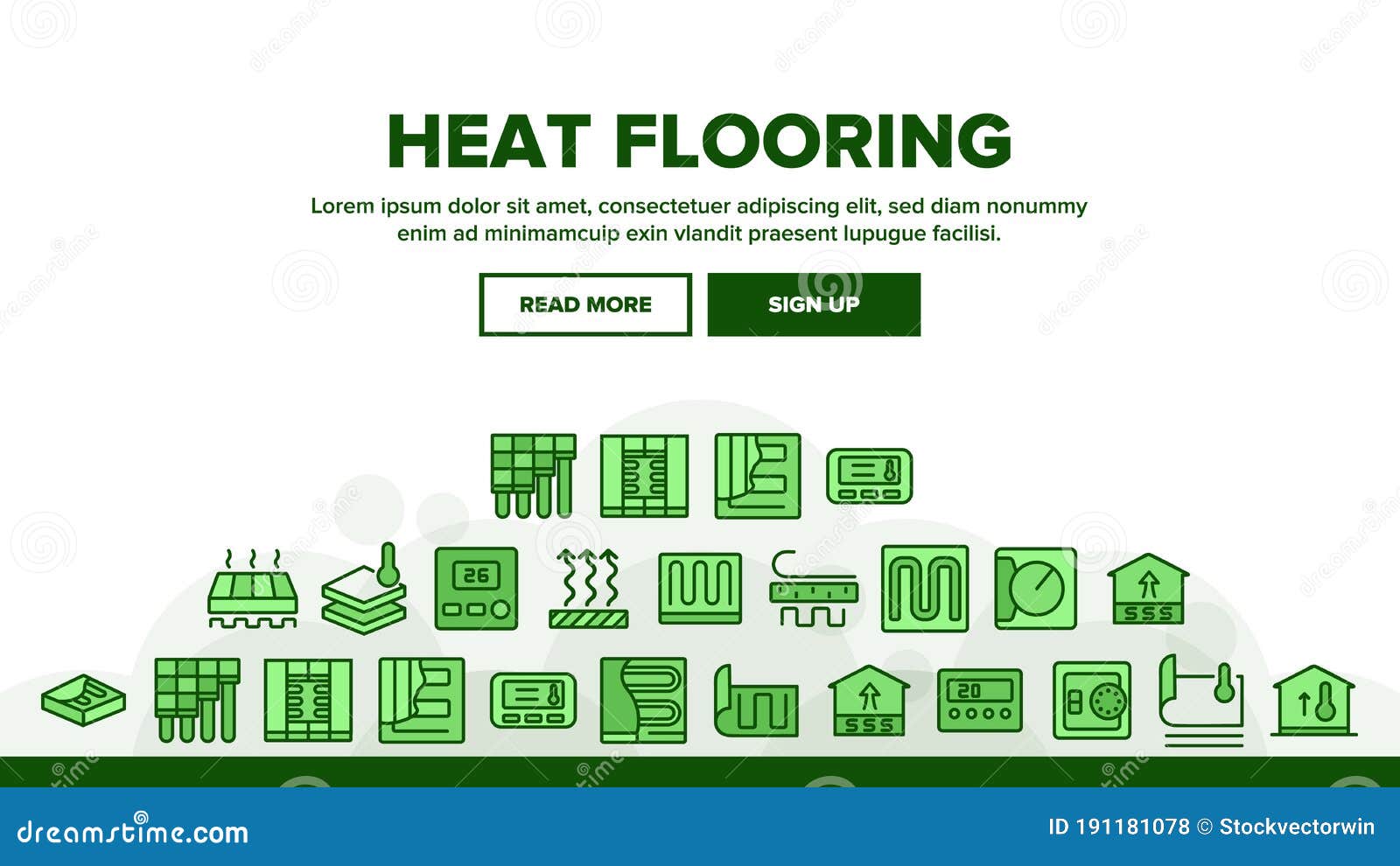 Heat Flooring Device Landing Header Vector Stock Vector - Illustration ...