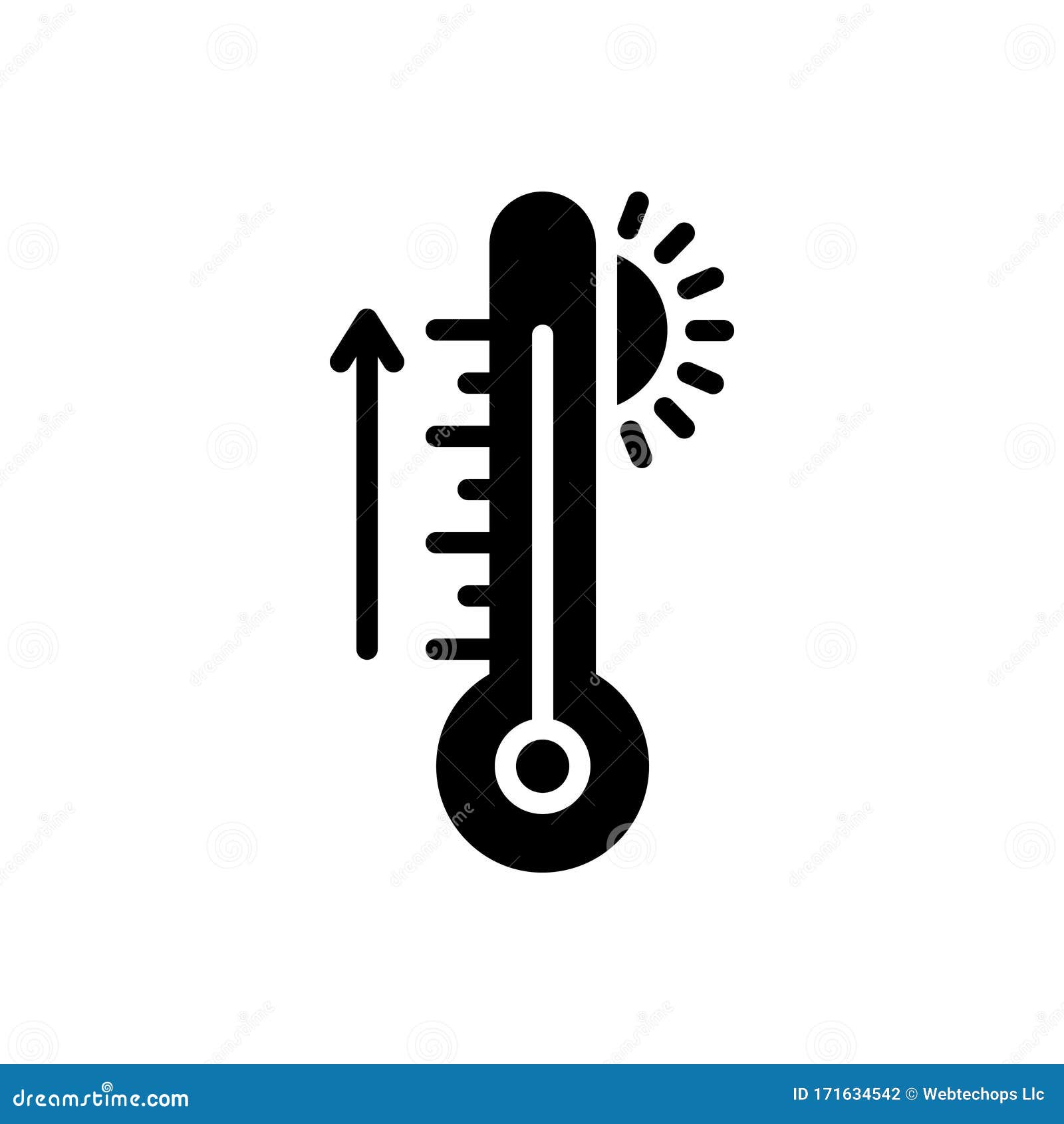 Black Solid Icon for Heat, Caloric and Temperature Stock Vector ...