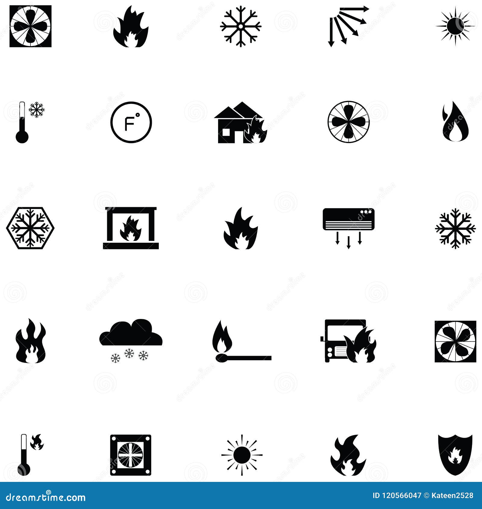 Heat icon set stock vector. Illustration of icons, flame - 120566047