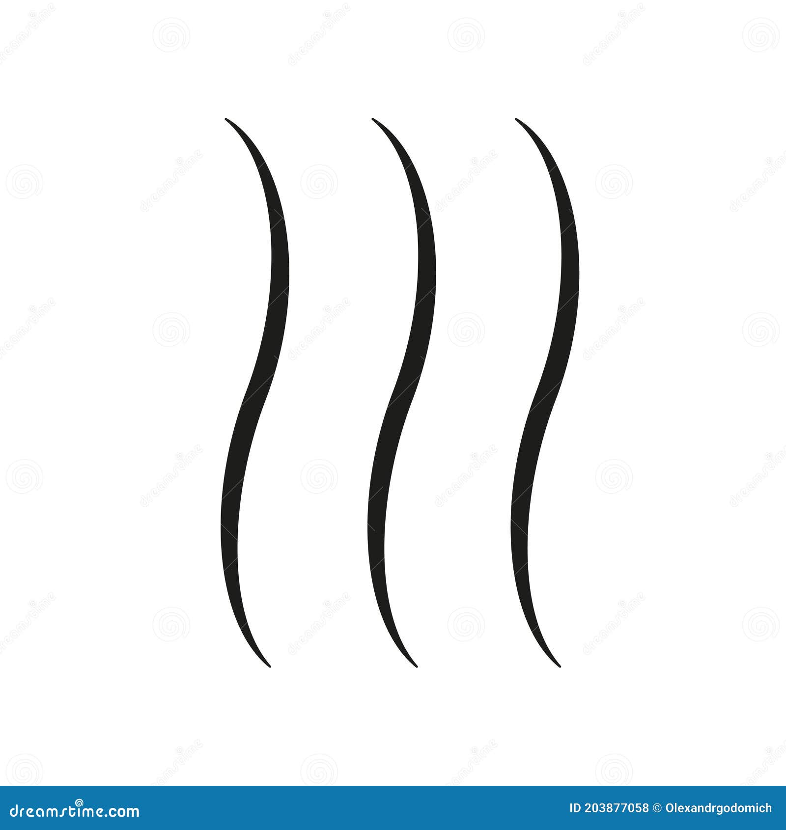 Heat icon three lines up stock vector. Illustration of black - 203877058