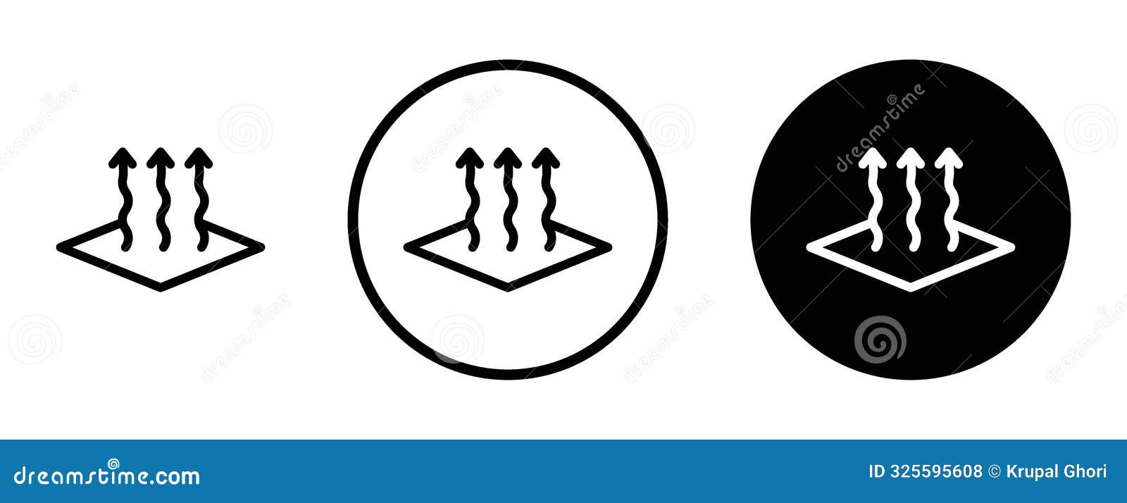 Heat Icon Three Arrow Up Icon On White Background. Warm Up Food Sign ...