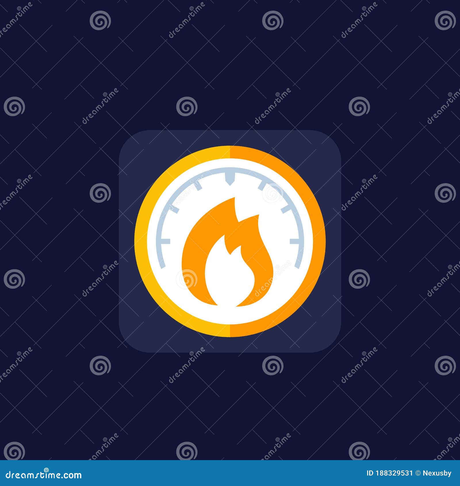 Heat Level Meter Icon, Flat Vector Stock Vector - Illustration of ...