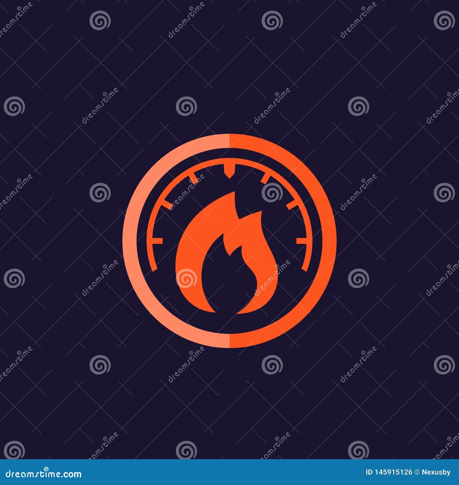 Heat level meter icon stock vector. Illustration of instrument - 145915126