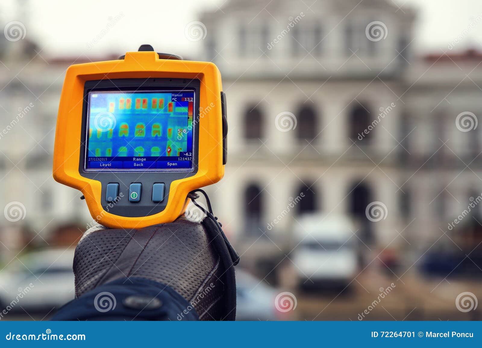 Heat Loss Inspection with Infrared Thermal Camera Stock Image - Image ...