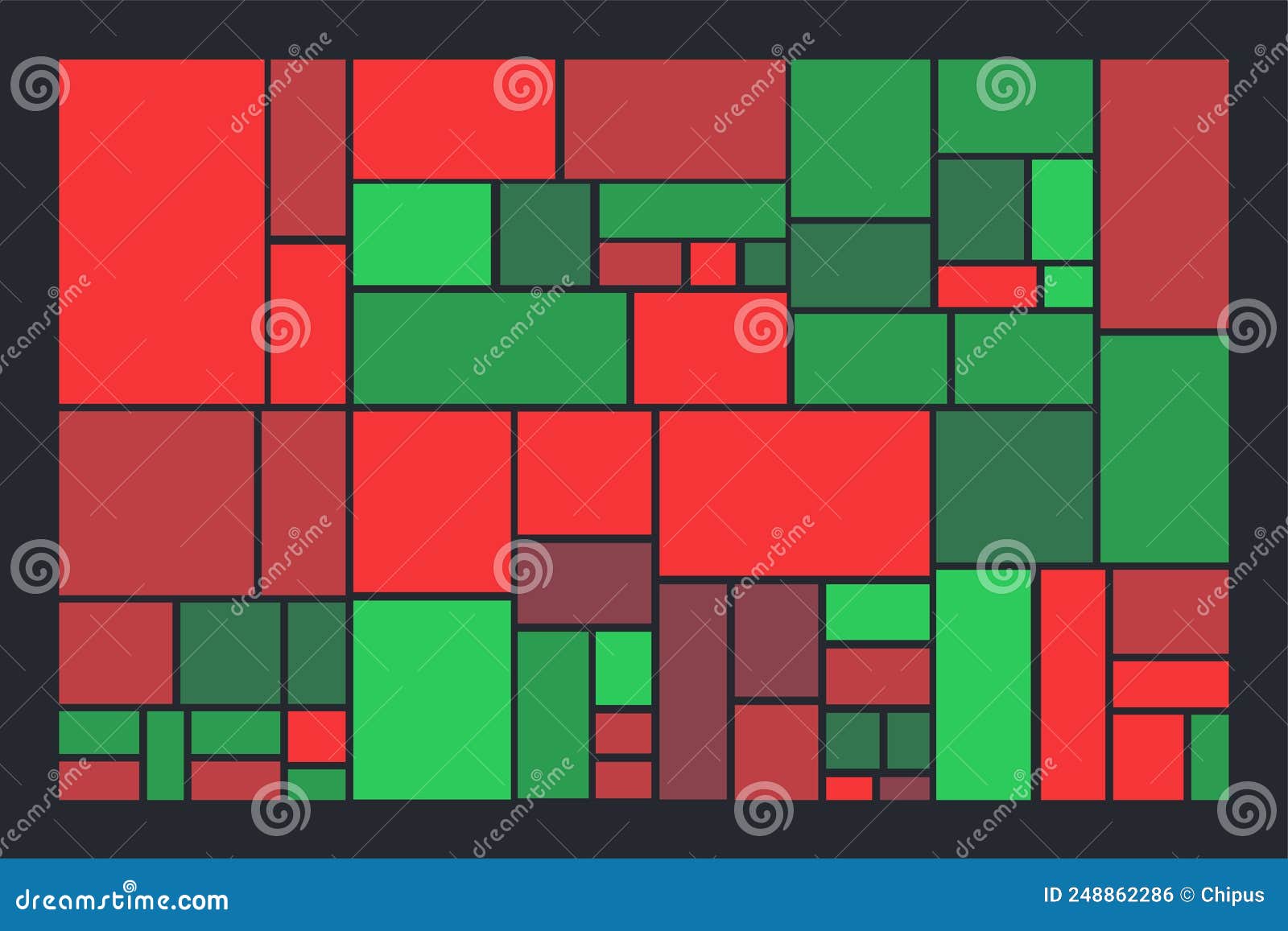 Heat Map Chart. Treemap Graph Template or Pattern. Stock Vector ...