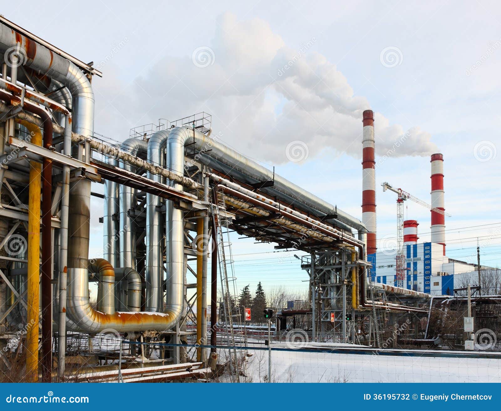 Heat pipe electric station stock photo. Image of contamination - 36195732
