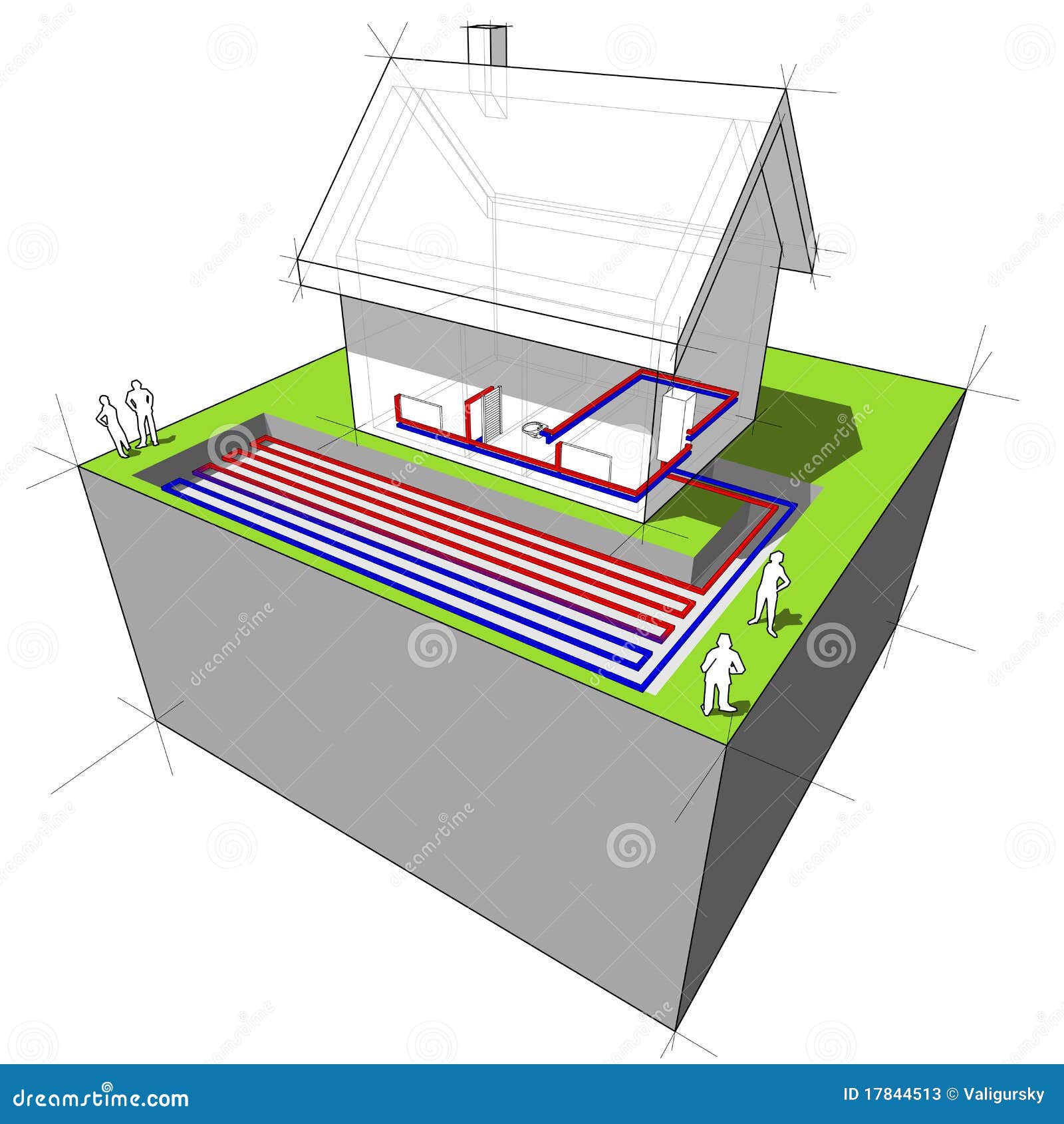 Heat pump diagram stock vector. Illustration of model - 17844513
