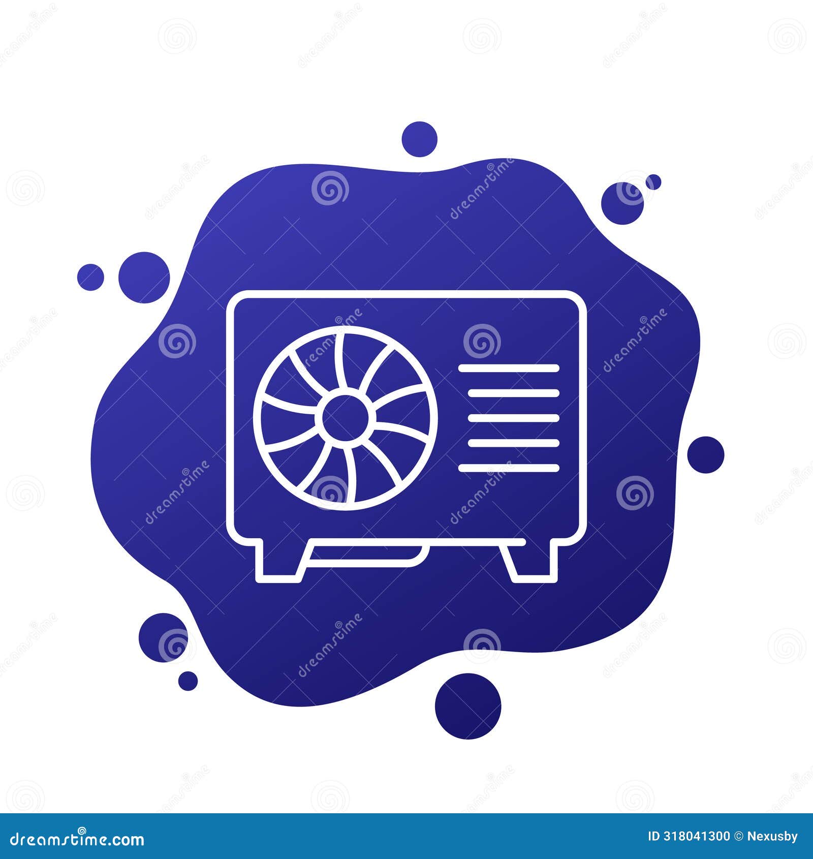 Heat Pump Icon in Line Design Stock Vector - Illustration of condition ...