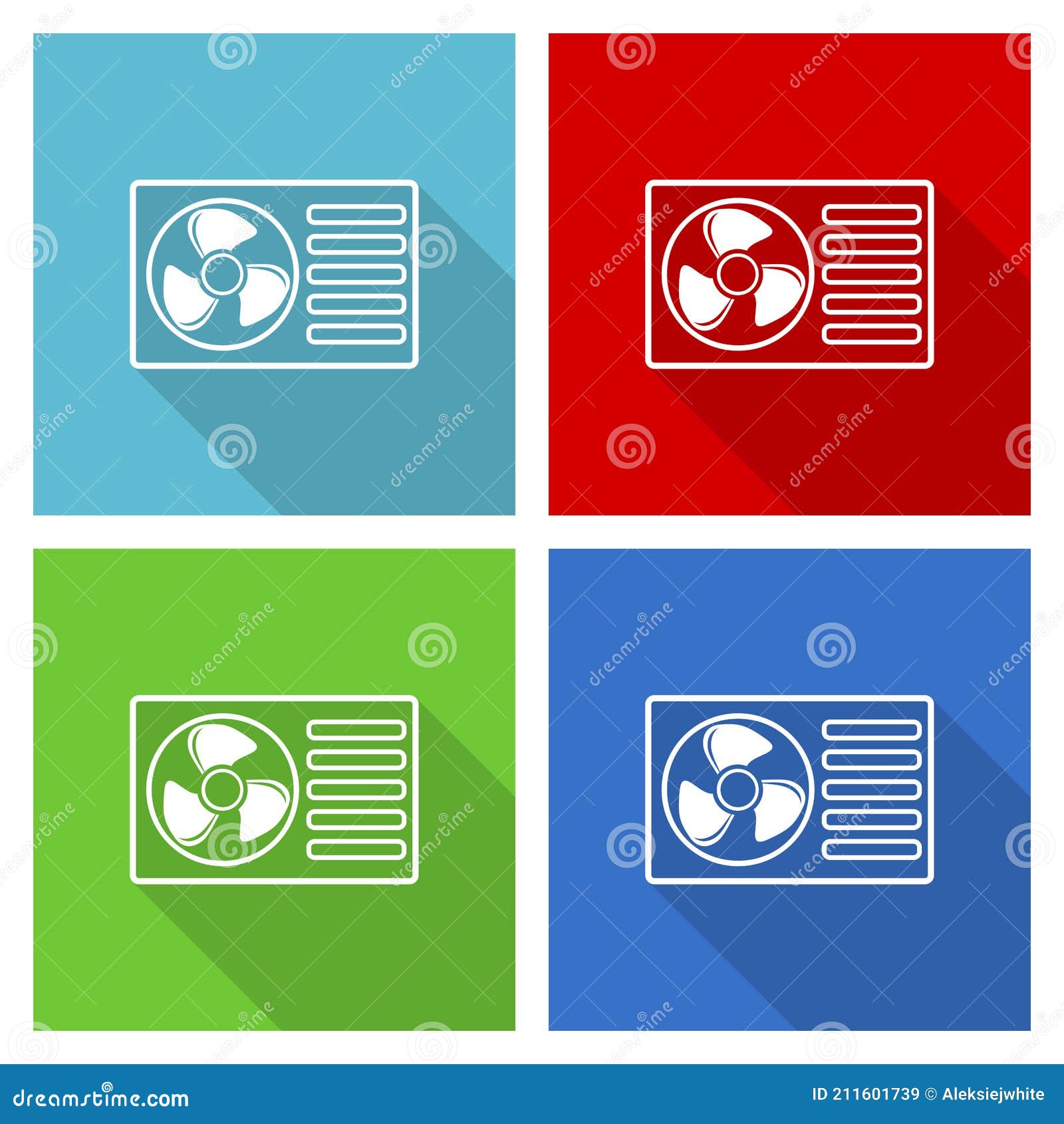 Heat Pump Icon Set, Flat Design Vector Illustration in Eps 10 for ...