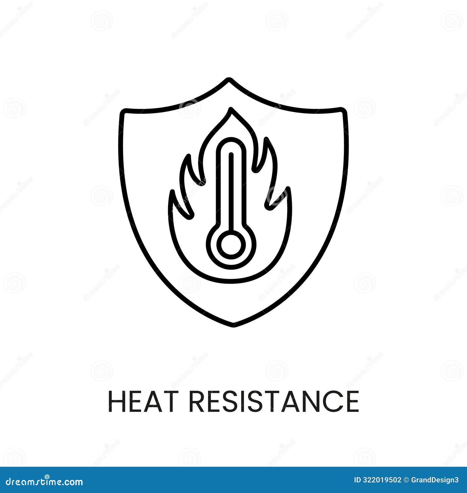 Heat Resistance Line Vector Icon with Editable Stroke Stock Vector ...