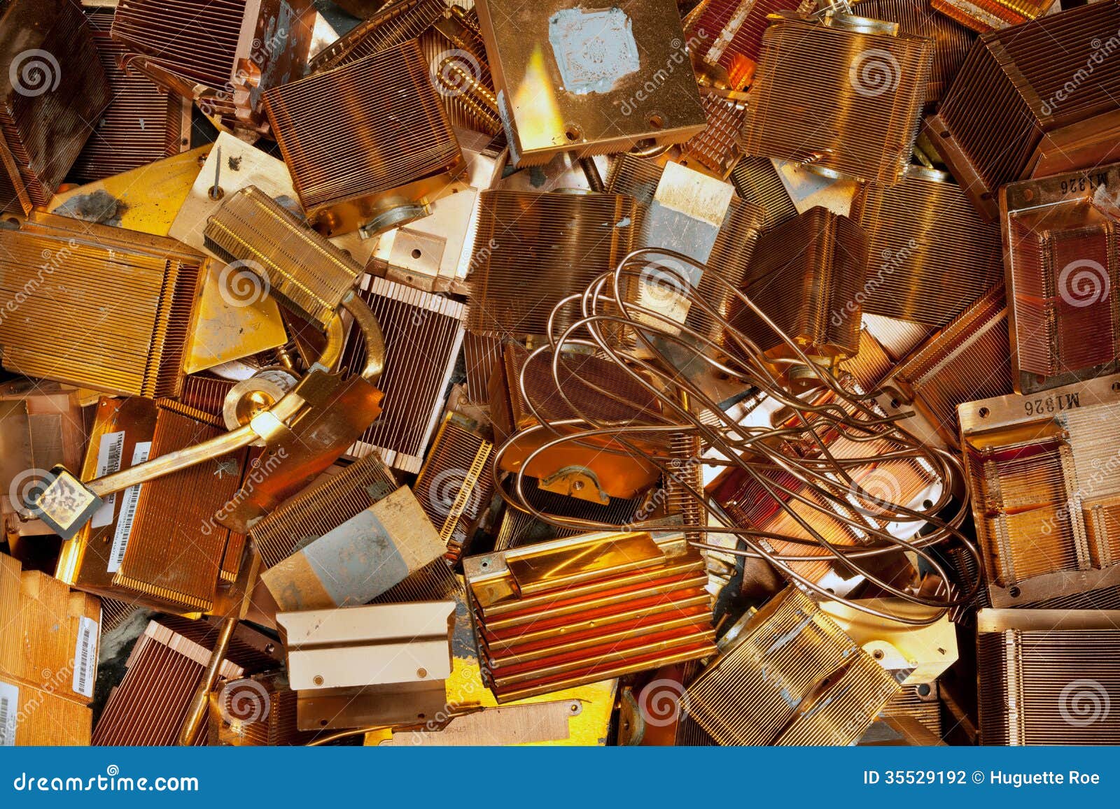 Heat sinks copper stock photo. Image of electronic, facility - 35529192