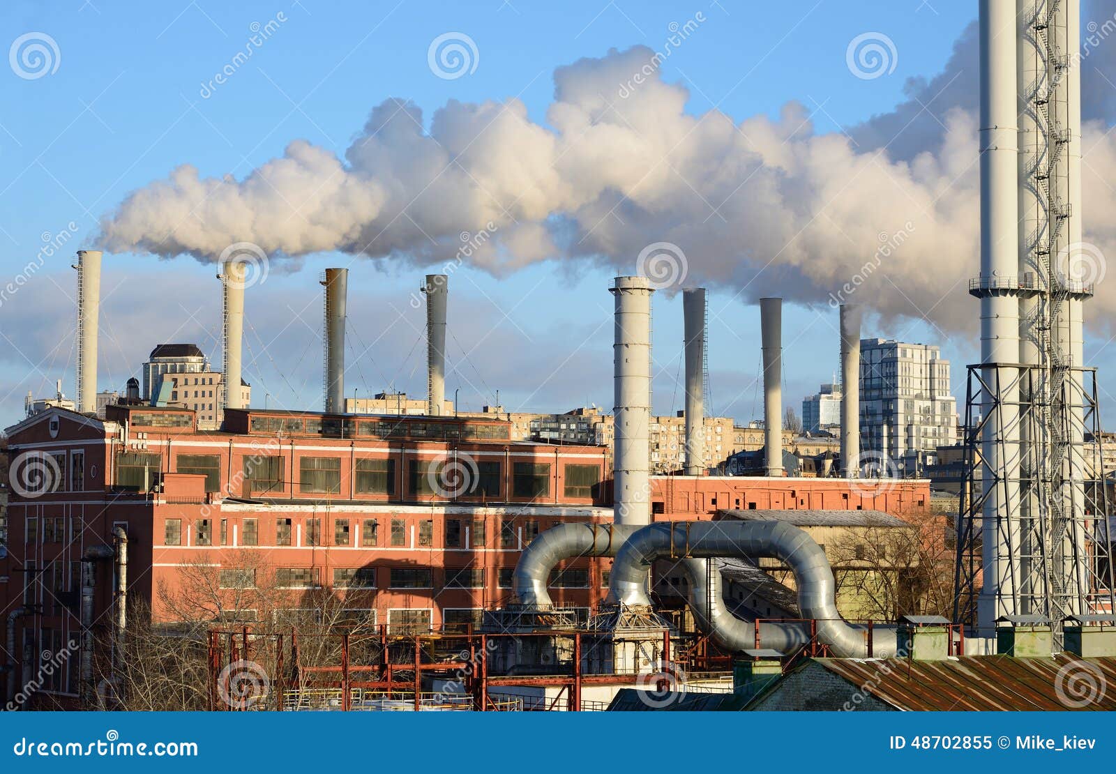 Heat station stock image. Image of factory, plant, smoke - 48702855
