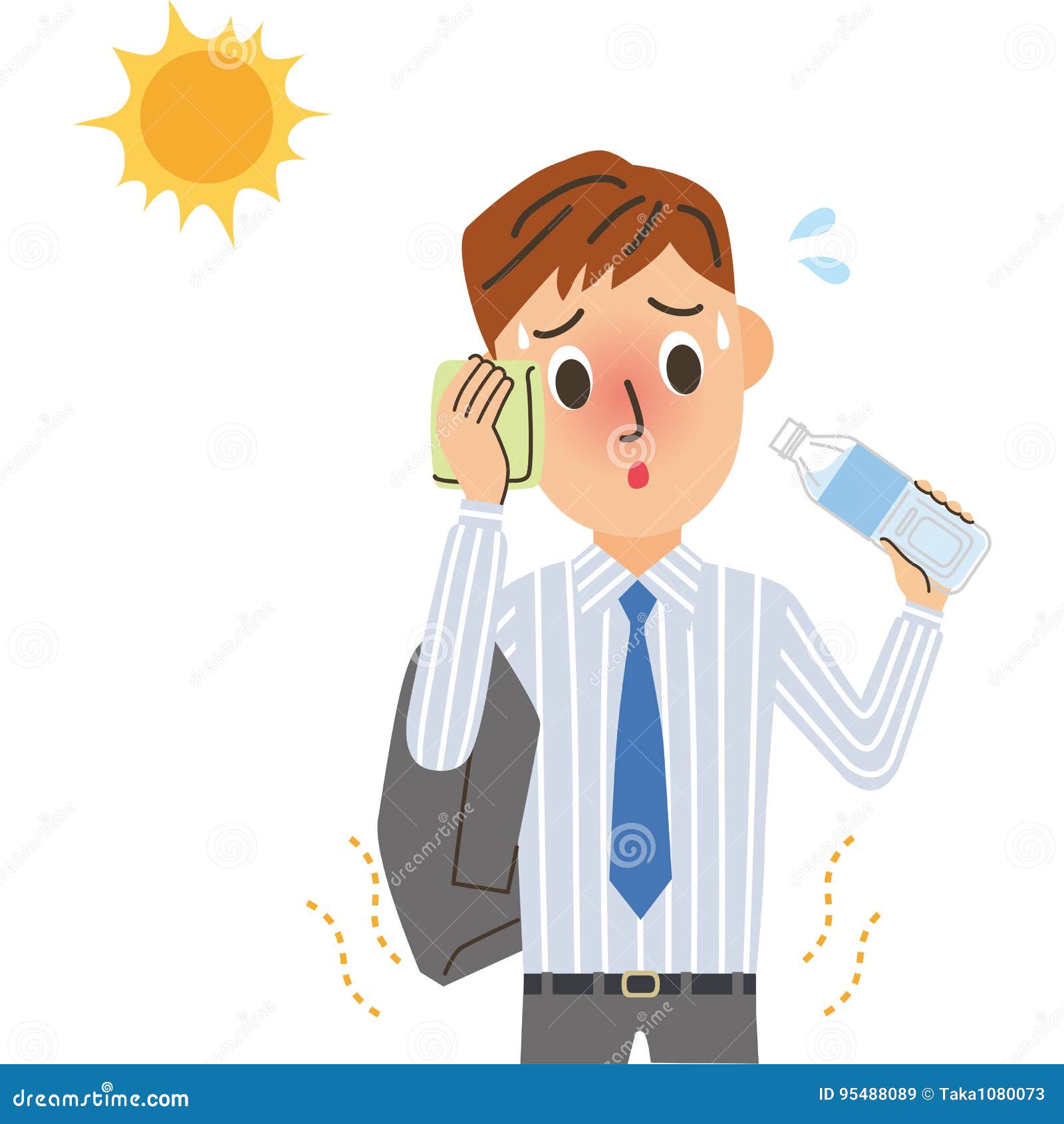 Heat stroke office worker stock vector. Illustration of prevention ...