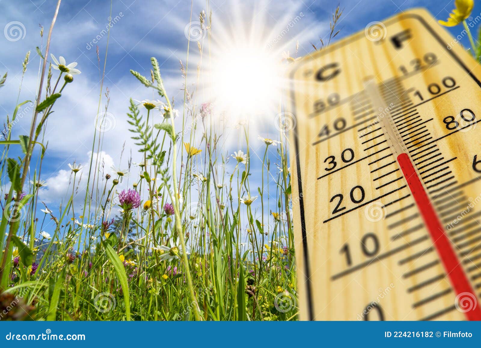 Heat in Summer with High Temperature Stock Photo - Image of fahrenheit ...