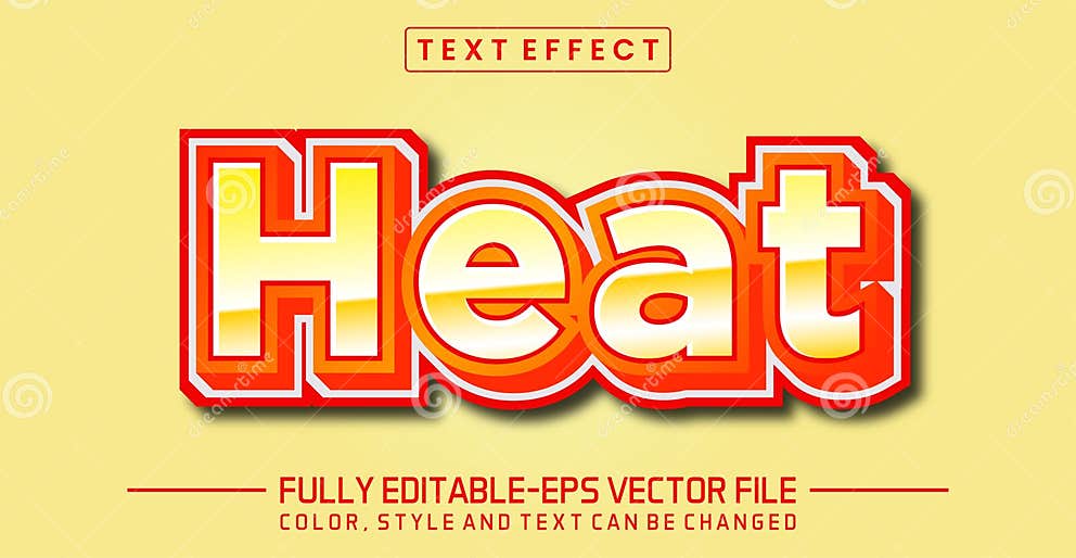 Heat Text Editable Style Effect Stock Illustration - Illustration of ...