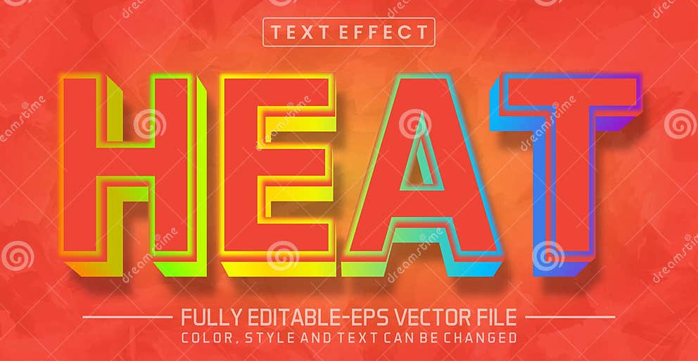 Heat Text Editable Style Effect Stock Vector - Illustration of ...