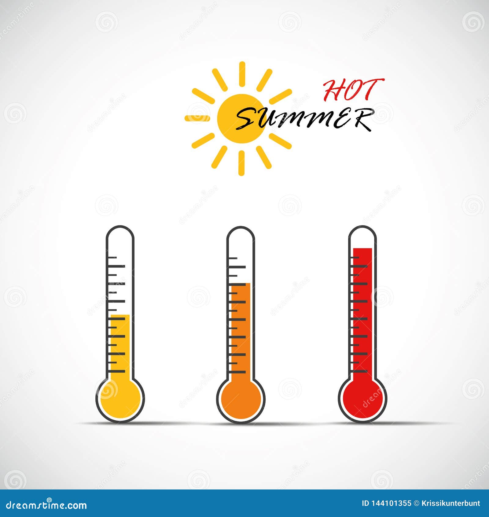 Heat Thermometer Icon Hot Summer Symbol Stock Vector - Illustration of ...