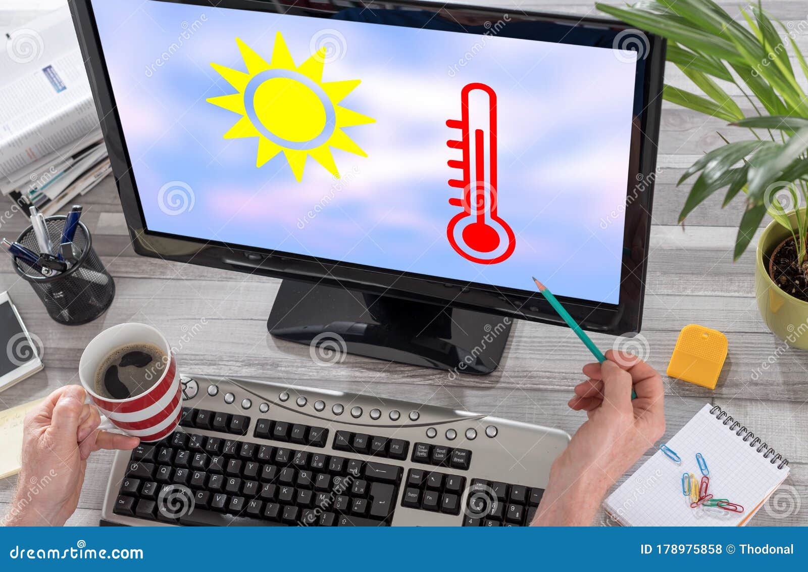 Heat Wave Concept on a Computer Stock Photo - Image of weather, summer ...