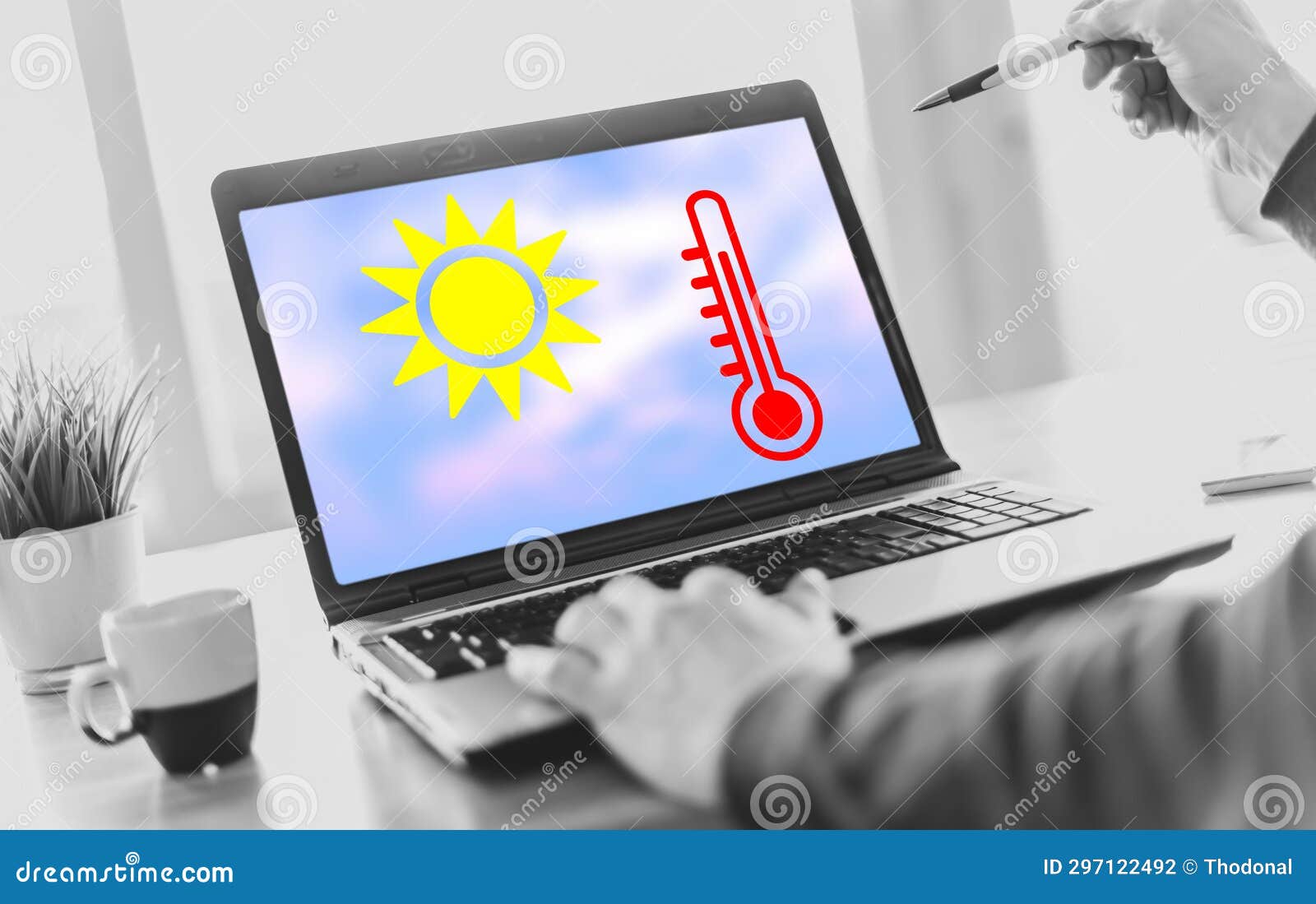 Heat Wave Concept on a Laptop Screen Stock Photo - Image of heat ...