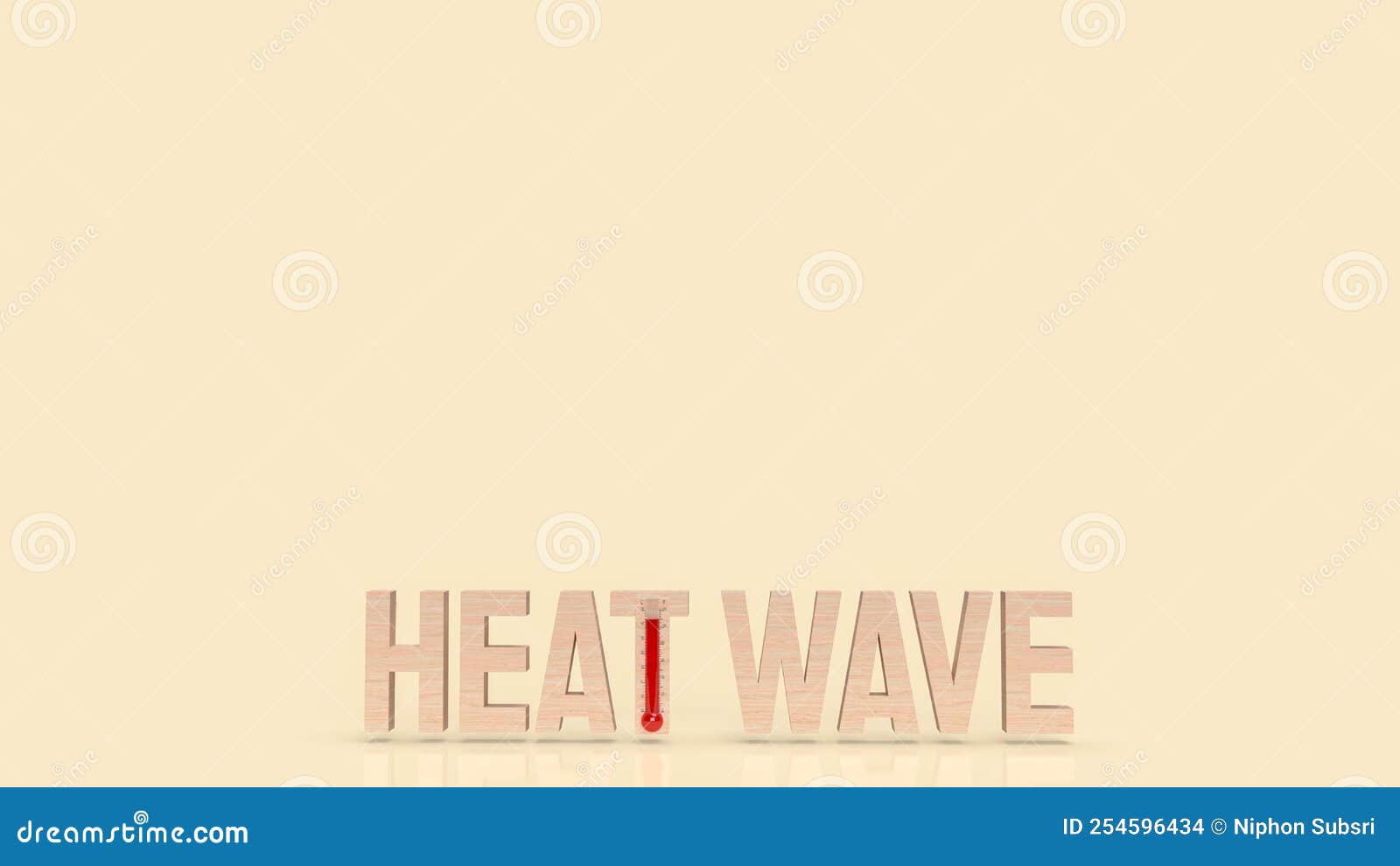 The Heat Wave Text and Thermometer for Climate Change Concept 3d ...