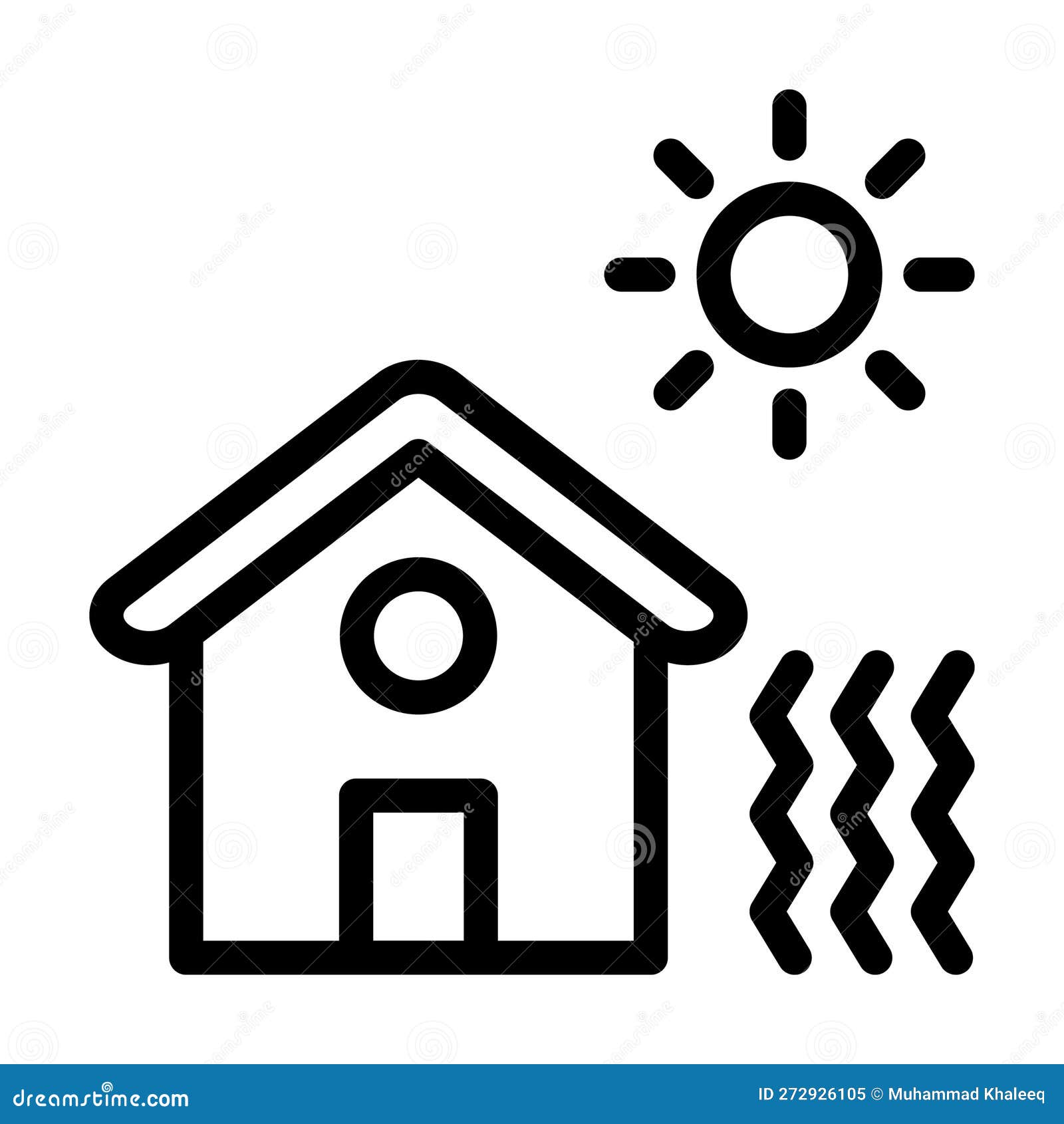 Heat Wave Vector Thick Line Icon for Personal and Commercial Use Stock ...