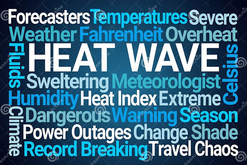 Heat Wave Word Cloud stock illustration. Illustration of heatwave ...