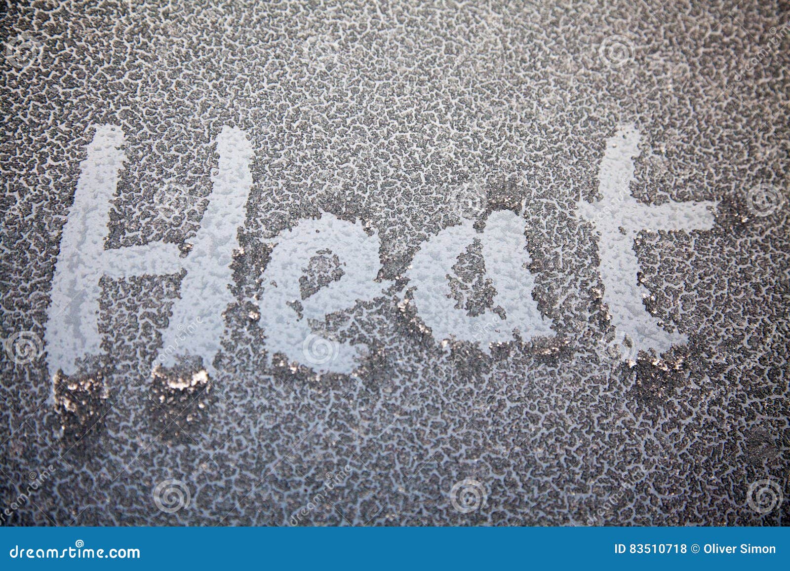 Heat written in ice stock photo. Image of frost, written - 83510718