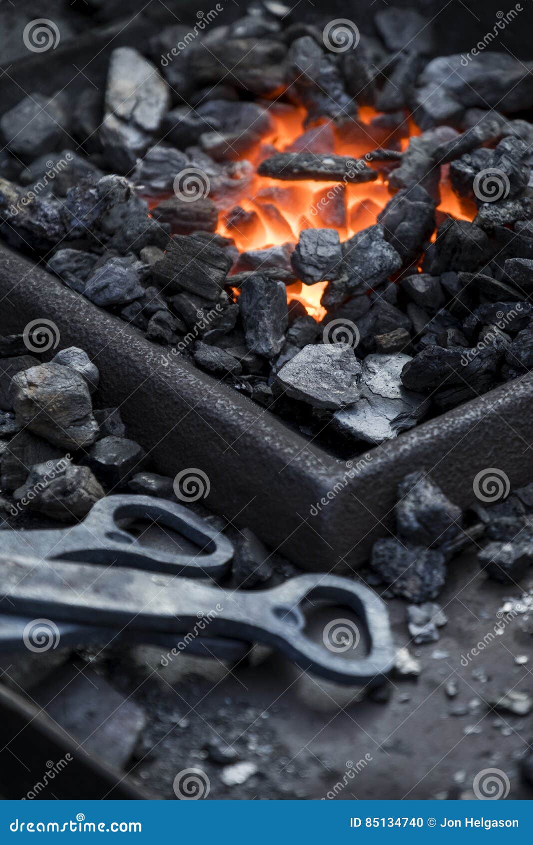Heated coals stock photo. Image of coals, strike, metal - 85134740