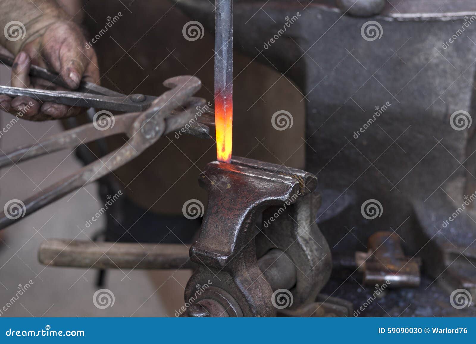 Heated metal stock photo. Image of profession, blacksmith - 59090030