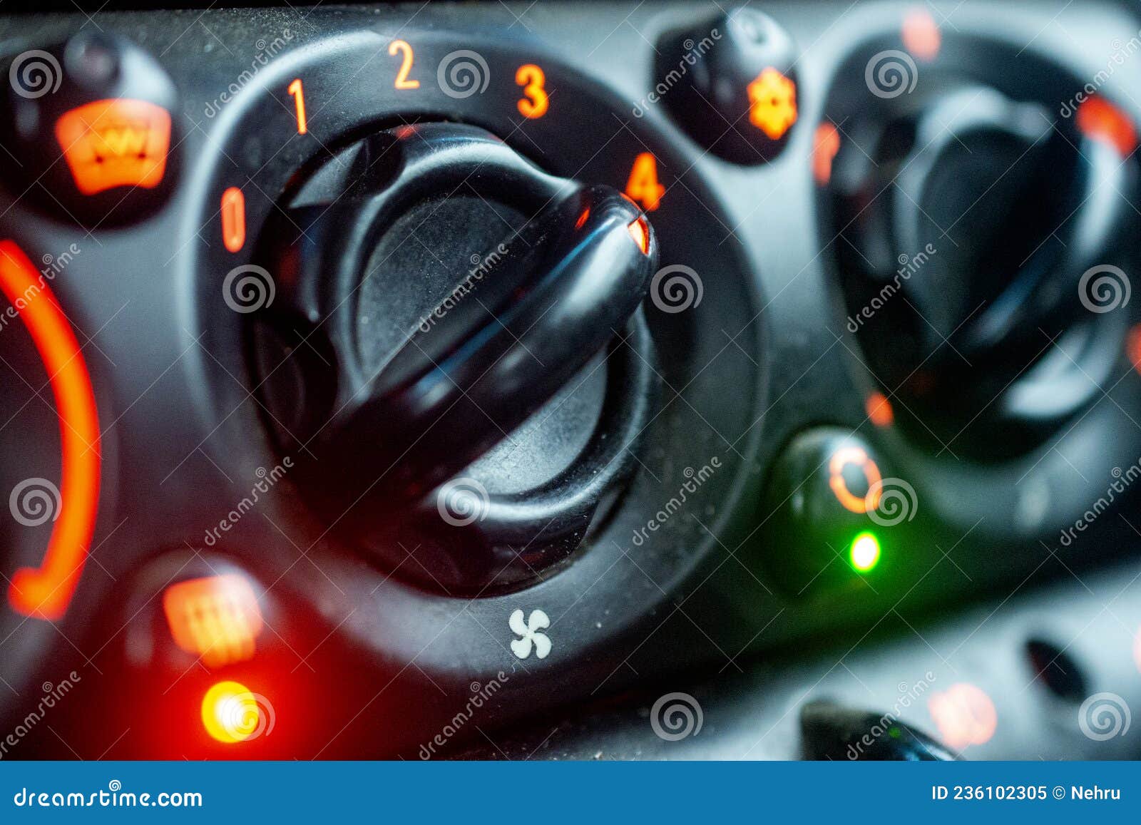 Heater and Fan Control Panel and in a Modern Car Stock Image - Image of ...