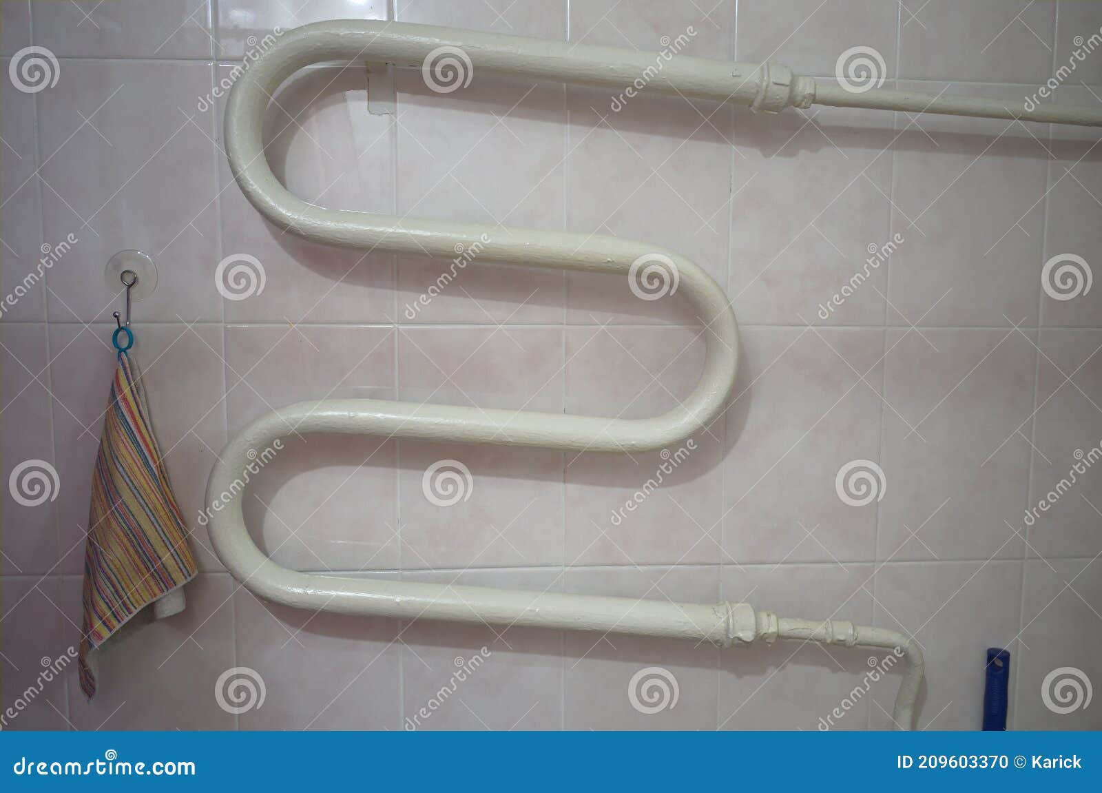 Towel Dryer Pipe in Old Soviet Apartment Stock Photo - Image of detail ...