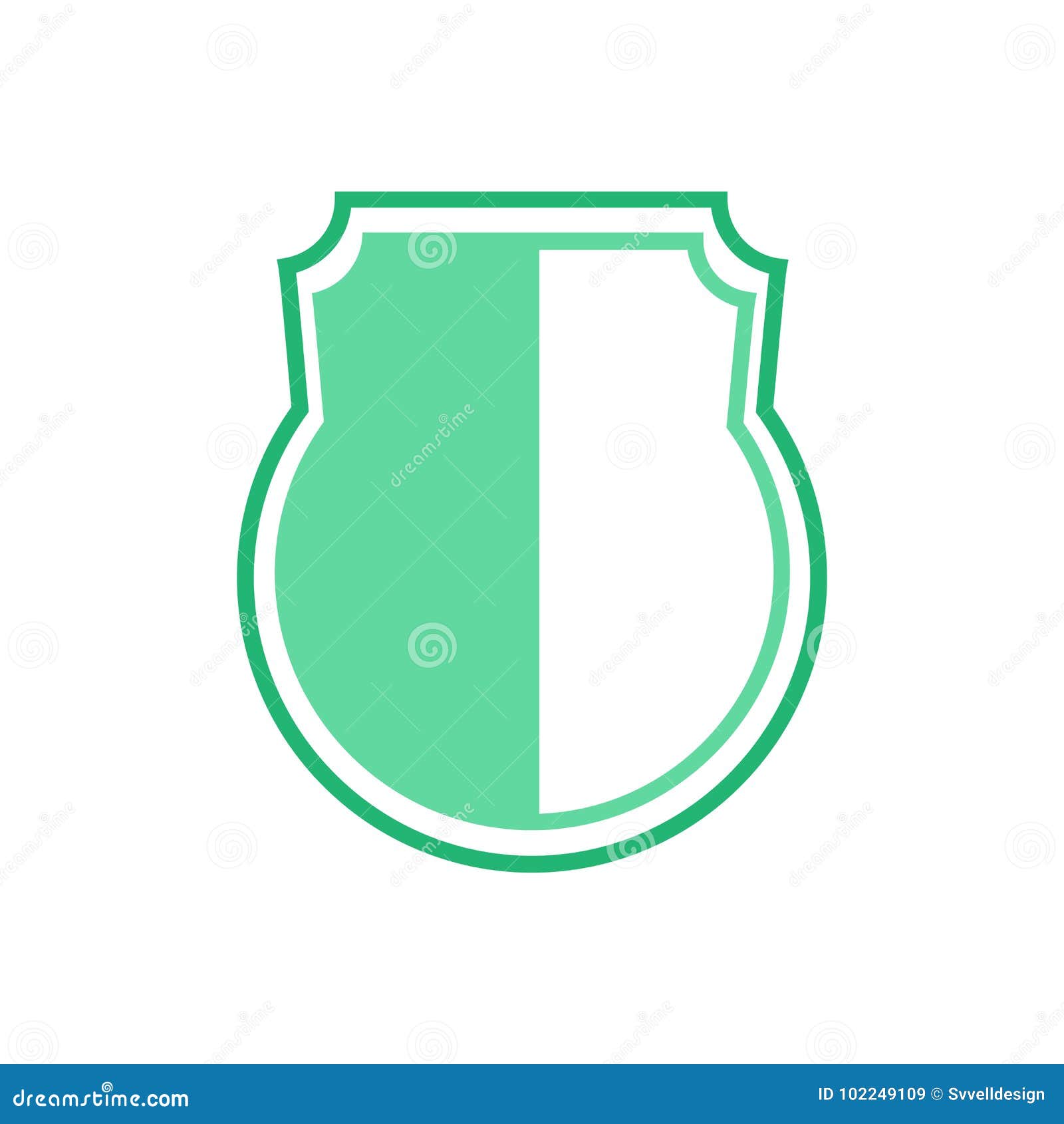 Heater Shield Round Bottom Healthy Green Stock Vector - Illustration of ...