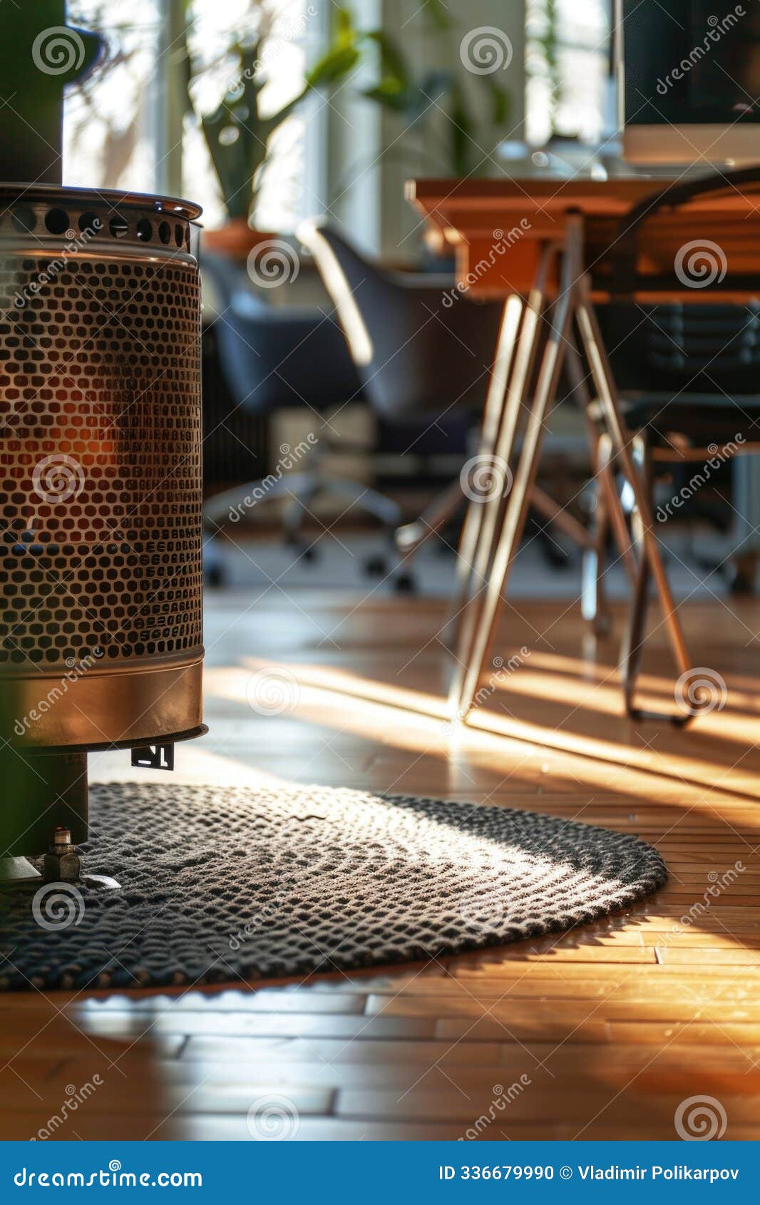A Heater Sitting on a Wooden Floor Stock Photo - Image of cozy ...
