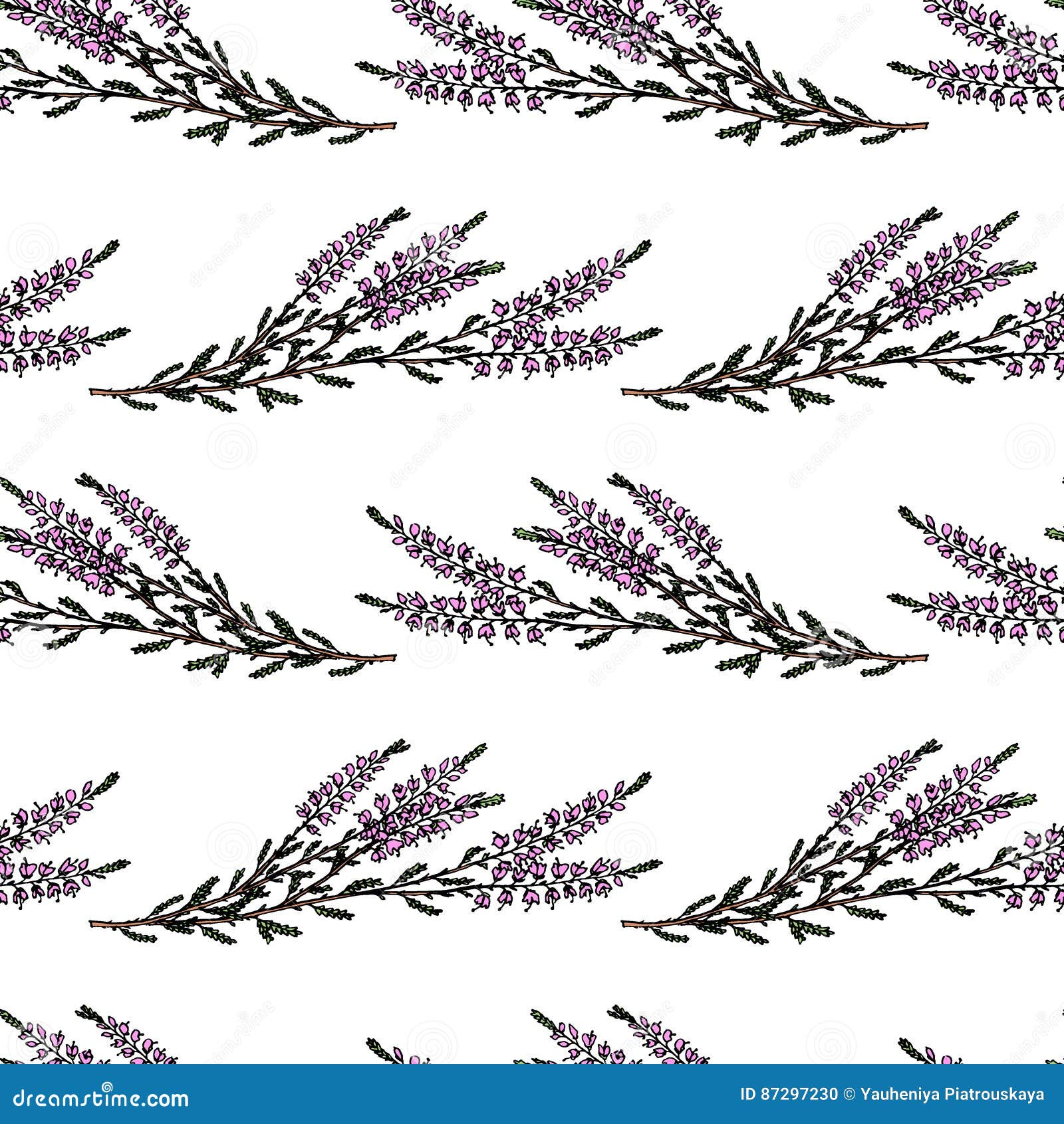 Heather seamless pattern stock vector. Illustration of europe - 87297230