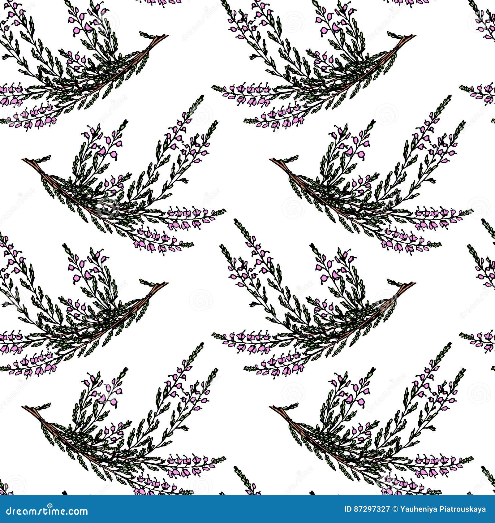Heather seamless pattern stock vector. Illustration of erica - 87297327