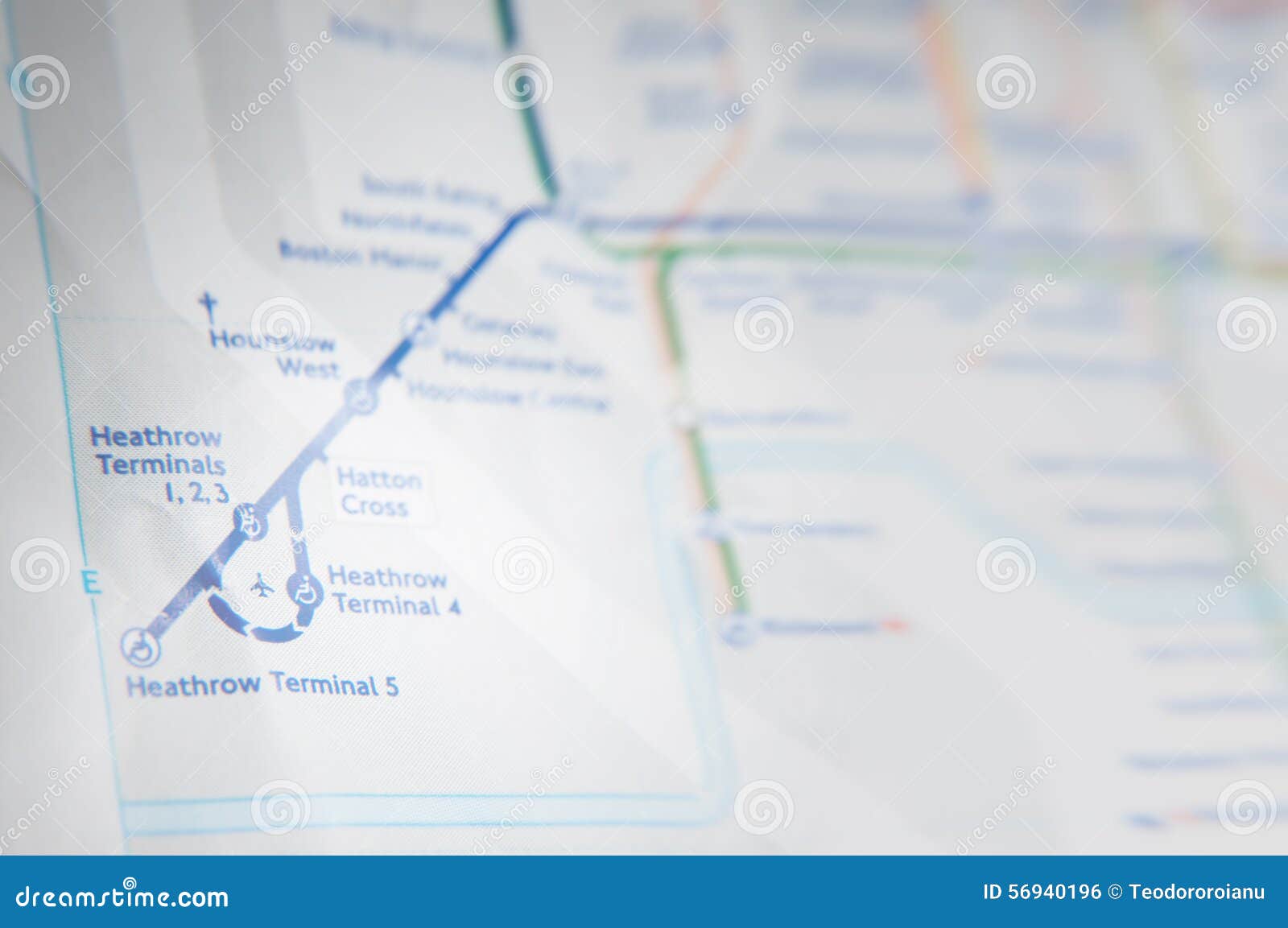 Heathrow subway map stock photo. Image of stations, colored - 56940196