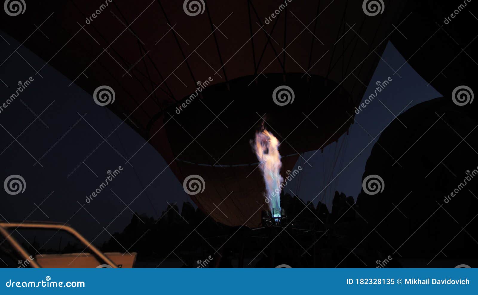 Cappadocia, Turkey - January 6, 2020: Heating the Balloon with Fire ...